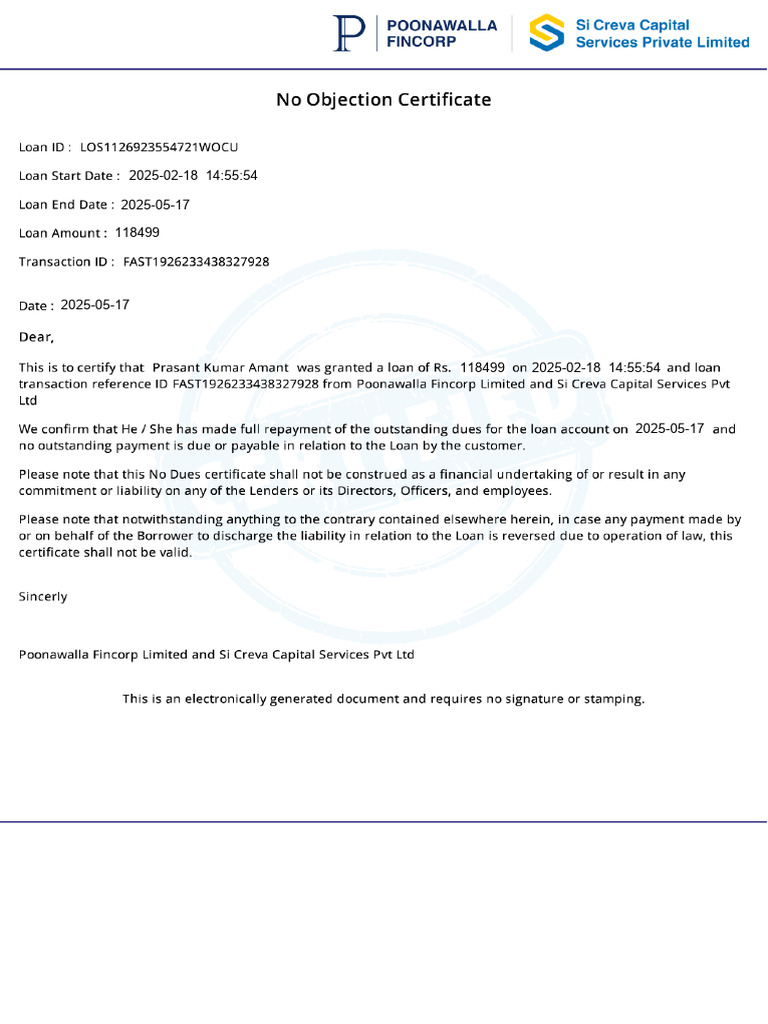 NOC Letter | PDF