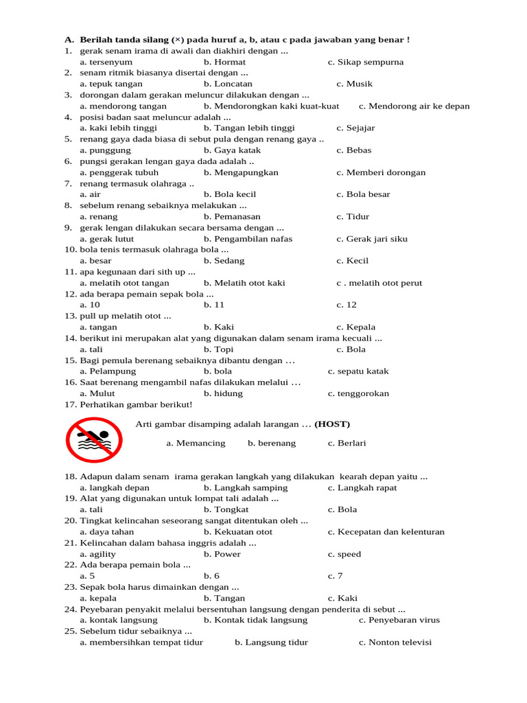 ASESMEN SUMATIF AKHIR TAHUN PJOK KLS 4 | PDF