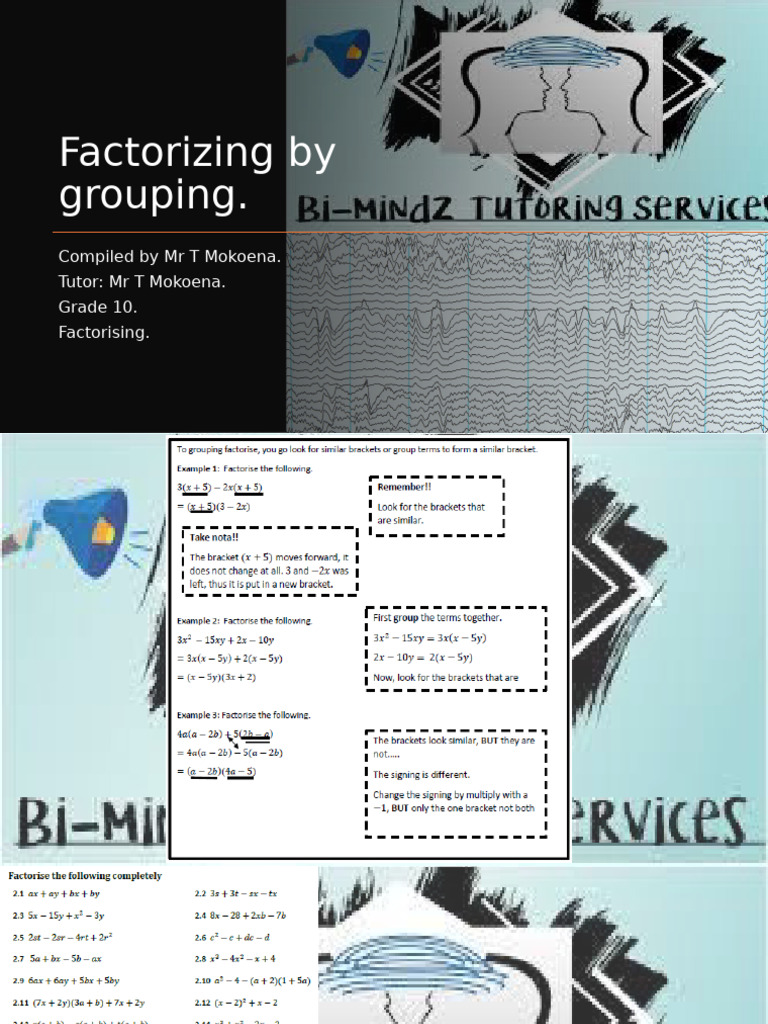 Factorizing by Grouping. | PDF
