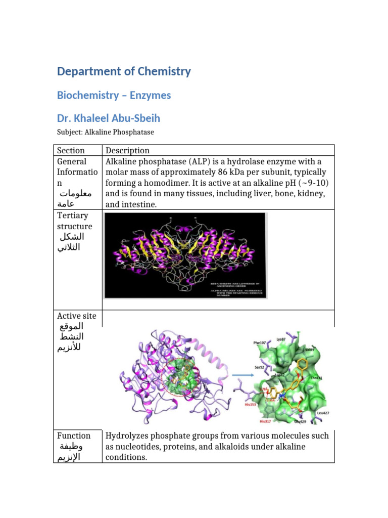 Alkaline Phosphatase Enzyme Report | PDF