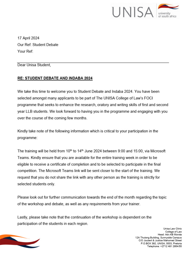 Information Letter To Students | PDF