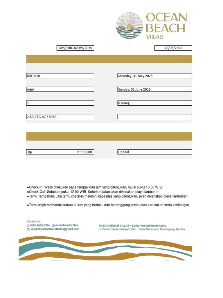 Invoice DRC-020 (Adel) | PDF