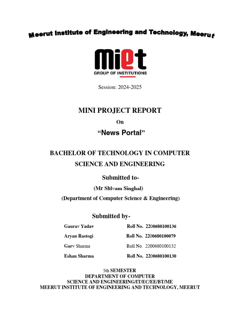 Mini Project Format 241017 121110 | PDF | Computing