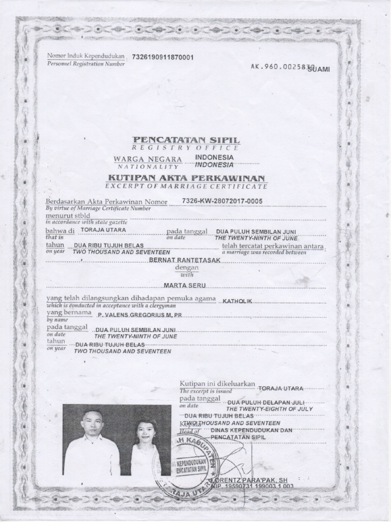 Akta Pernikahan | PDF