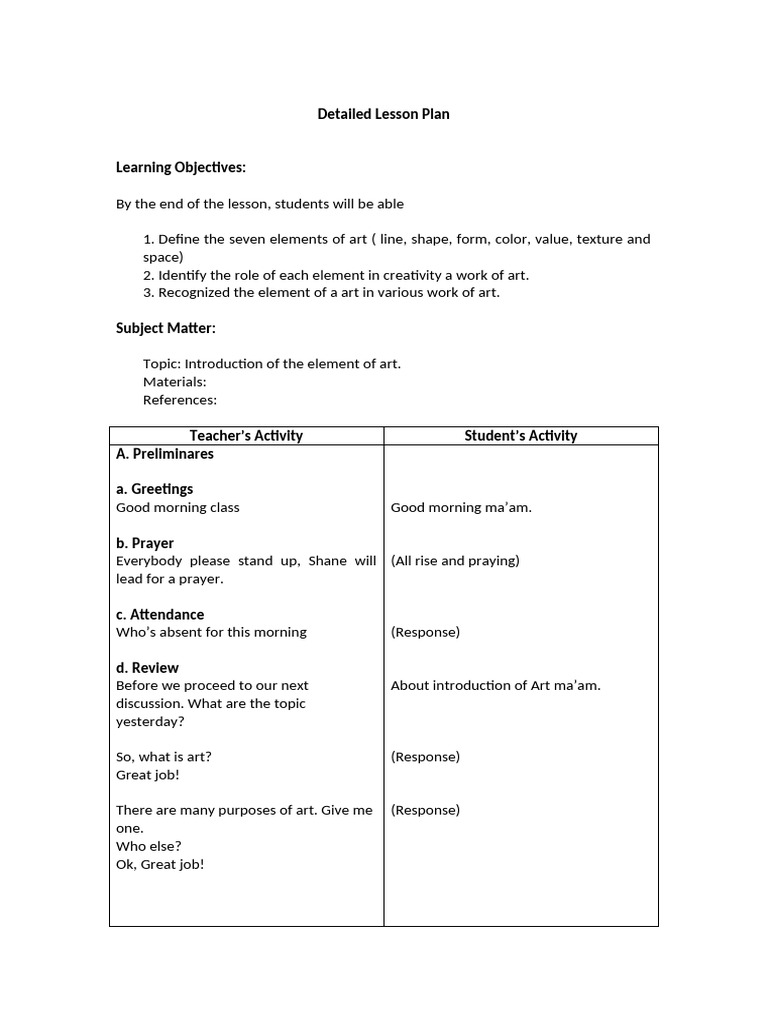 Lesson Plan | PDF