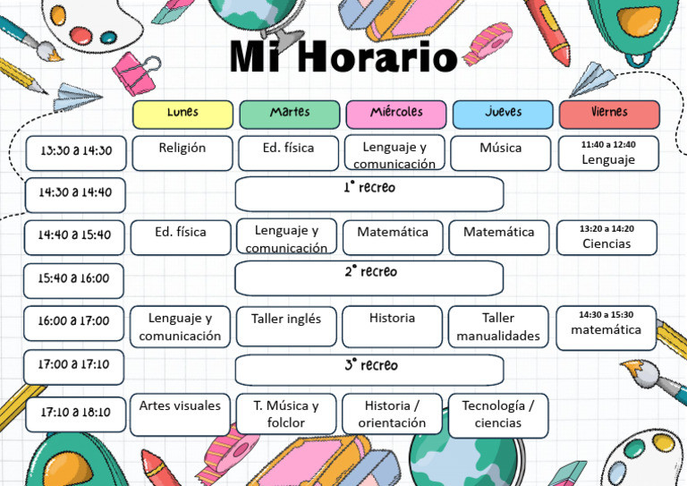 Horario Escolar | PDF
