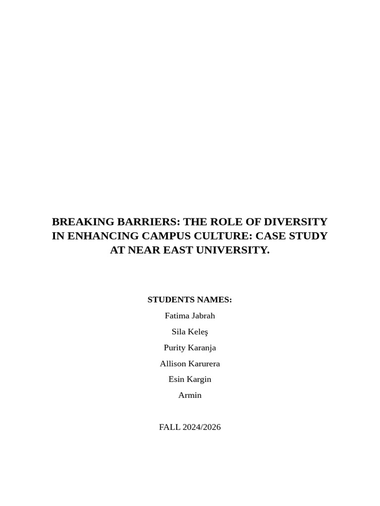 Breaking Barriers The Role of Diversity in Enhancing Campus Culture ...