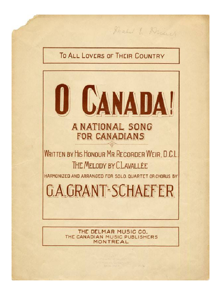 O Canada 1908 | PDF
