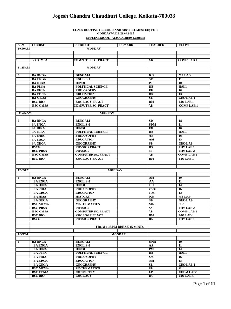 Jogesh Chandra Chaudhuri College, Kolkata-700033 | PDF | Physical Sciences | Natural Sciences