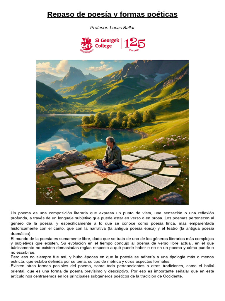 Repaso de Poesía y Formas Poéticas - LBA | PDF | Poesía | Metro (poesía)