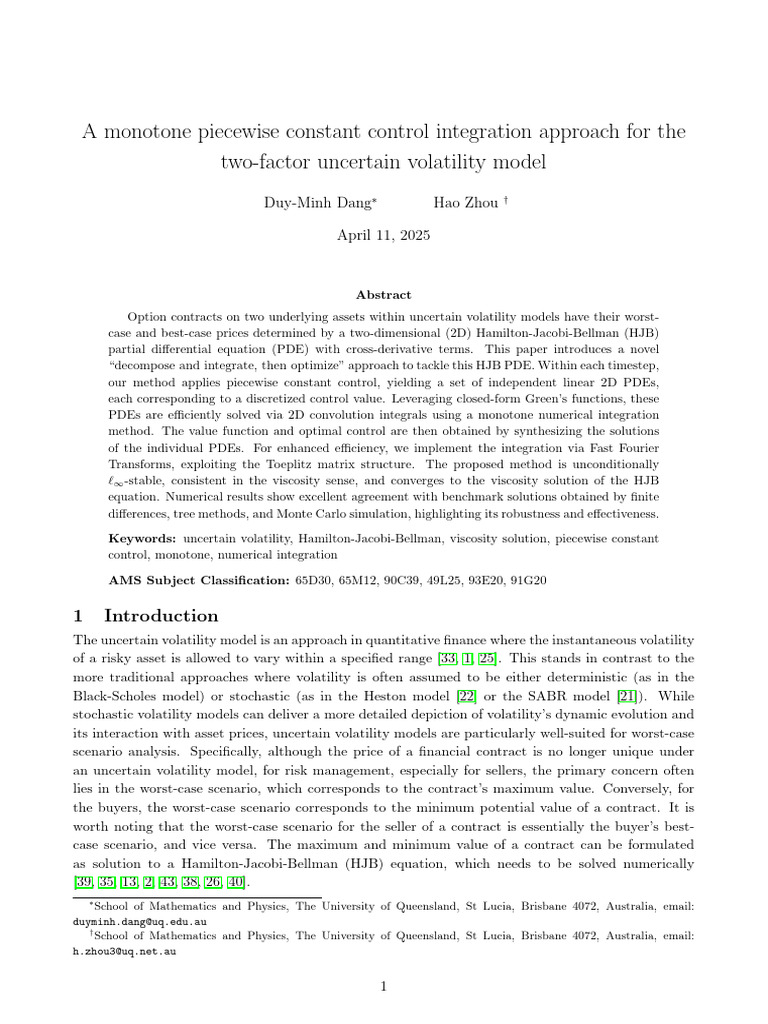 A Monotone Piecewise Constant Control Integration Approach For The Two-Factor Uncertain ...