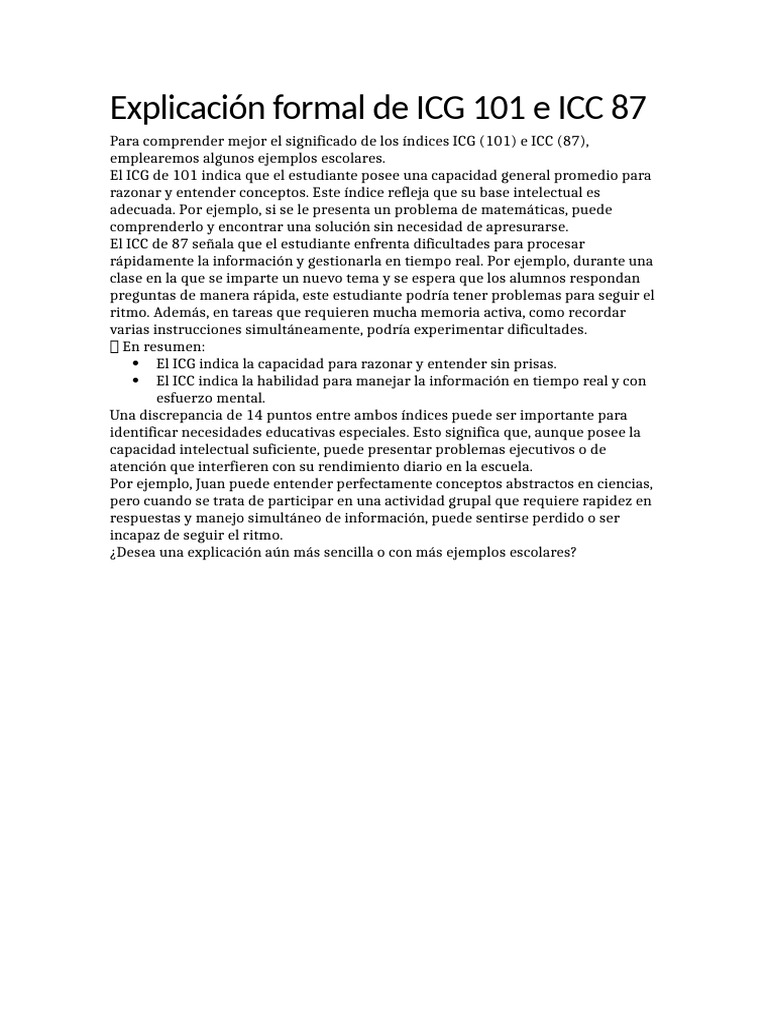 Explicación Formal de ICG 101 e ICC 87 | PDF