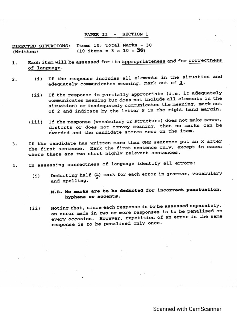 CSEC ML P2 Marking Rubric | PDF