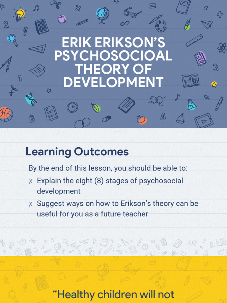 Lesson 4.1b Eriksons Psychosocial Theory of Development | PDF ...