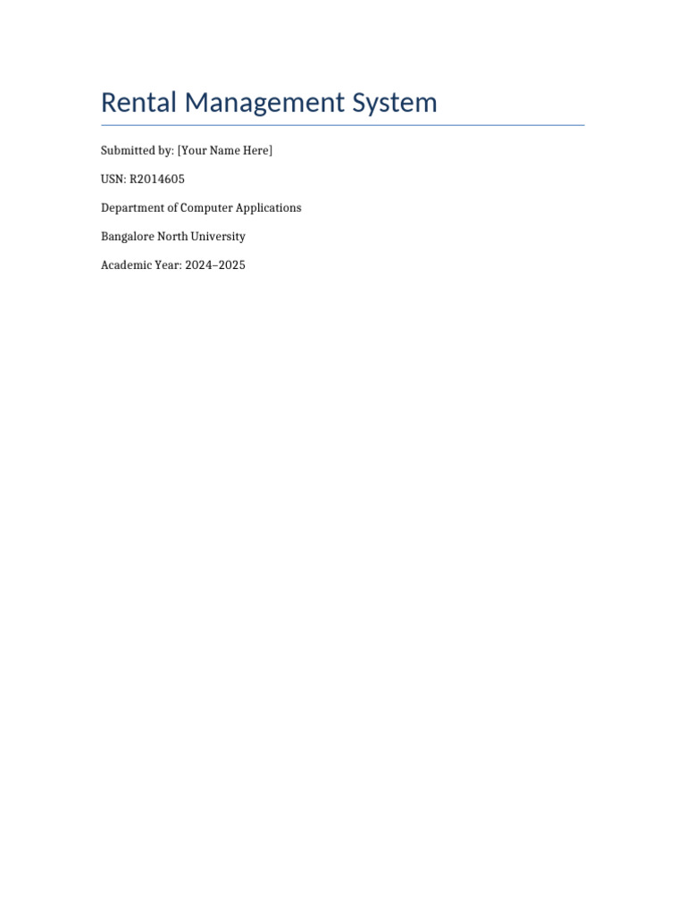 Web-Based Rental Management System | PDF | Computer Science | Software