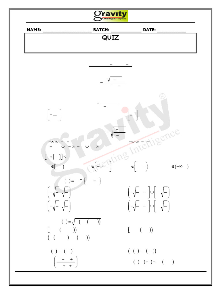 Quiz - Functions (For CM Batch) - 1 | PDF | Function (Mathematics ...