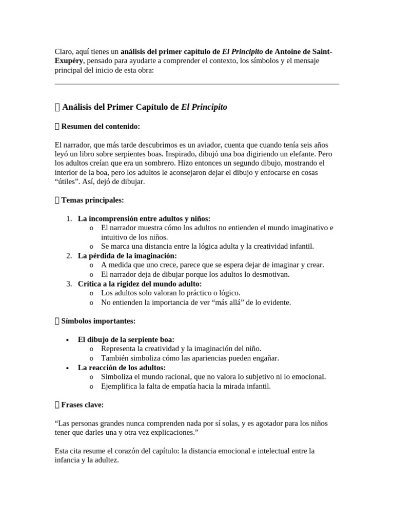 Principito Capítulo 1 | PDF