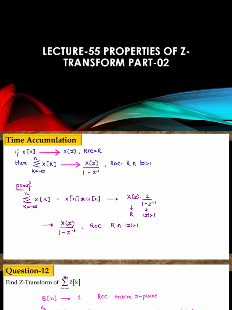 Lecture-42 Properties of Z-Transform | PDF