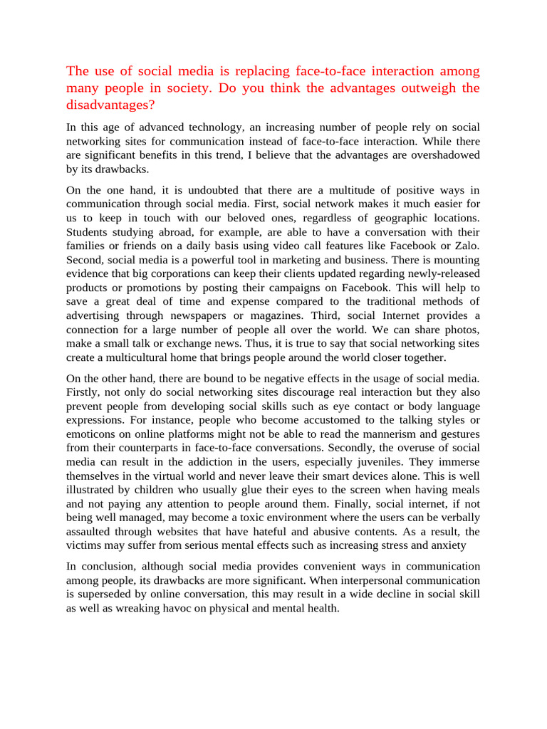 De So 5 Writing Task 2 (Social Media) | PDF | Social Media | Popular ...