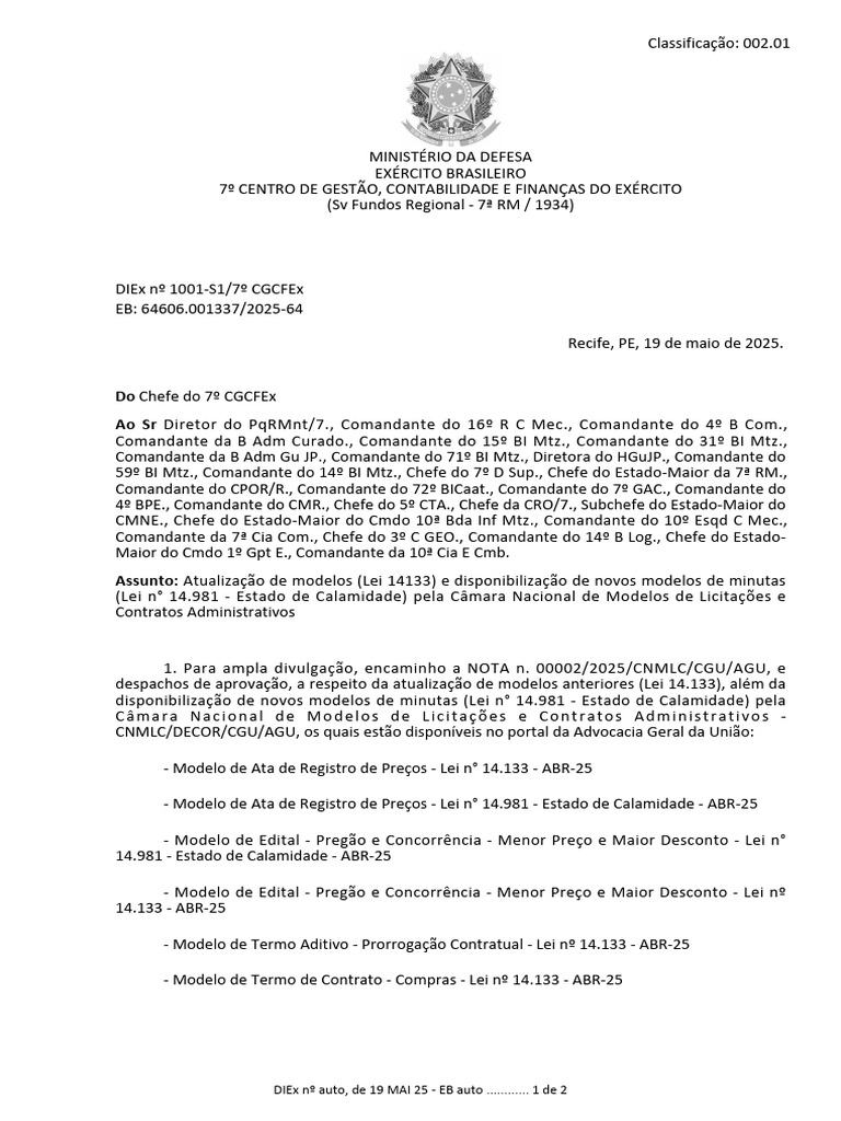 Modelos Minutas _ Atualização Lei 14133 | PDF | Brasil
