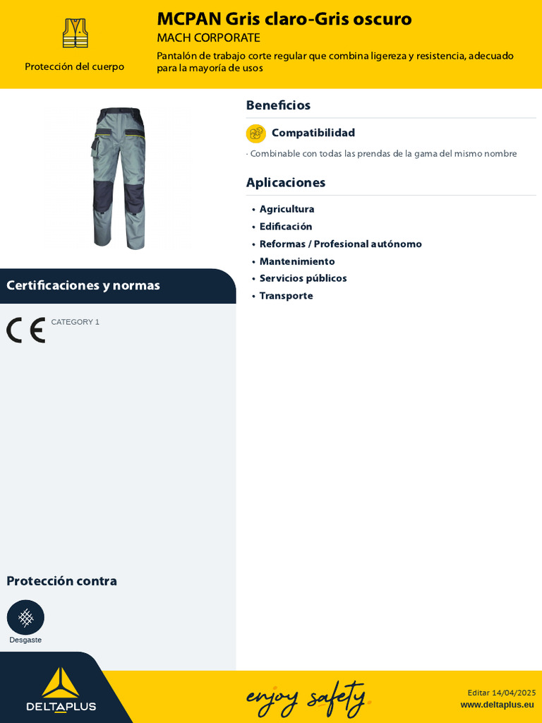 MCPAN GRIS CLAIR-GRIS FONCÉ Technical-Sheet ES | PDF | Textiles | Ropa