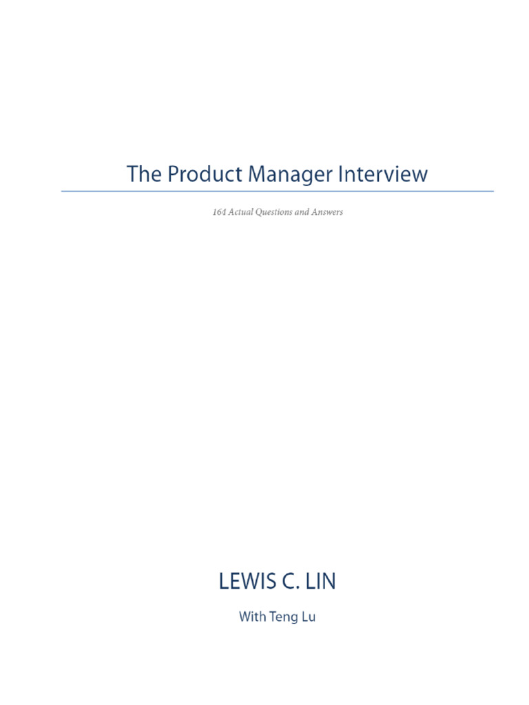 The Product Manager Interview PDF | PDF