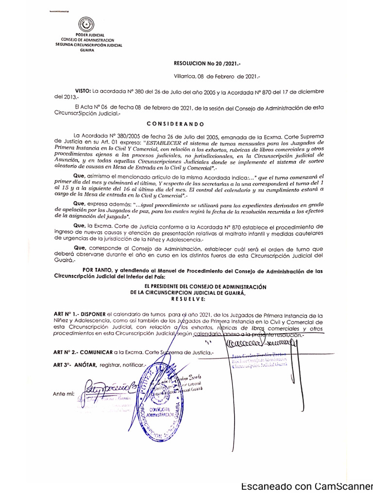 RESOLUCION 20-2021 | PDF