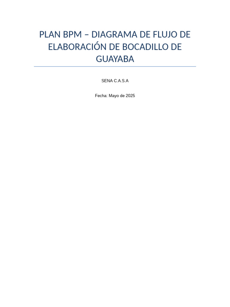 Diagrama Flujo Bocadillo Guayaba BPM | PDF | Agua | Agua potable