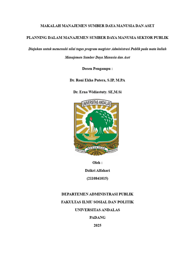 Makalah Manajemen Sumber Daya Manusia Dan Aset | PDF