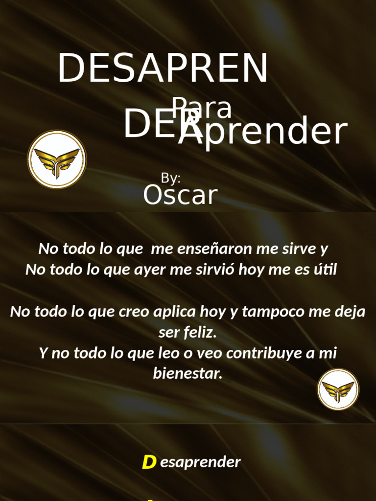 Desaprender para Aprender. OscarDiaz. | PDF