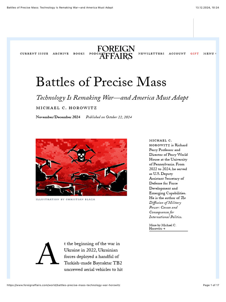 The Rise of Precise Mass in Warfare | PDF | Unmanned Aerial Vehicle ...