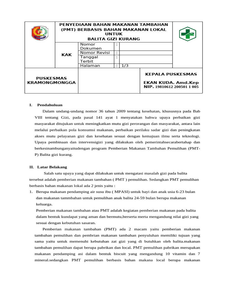 KAK PMT BALITA | PDF