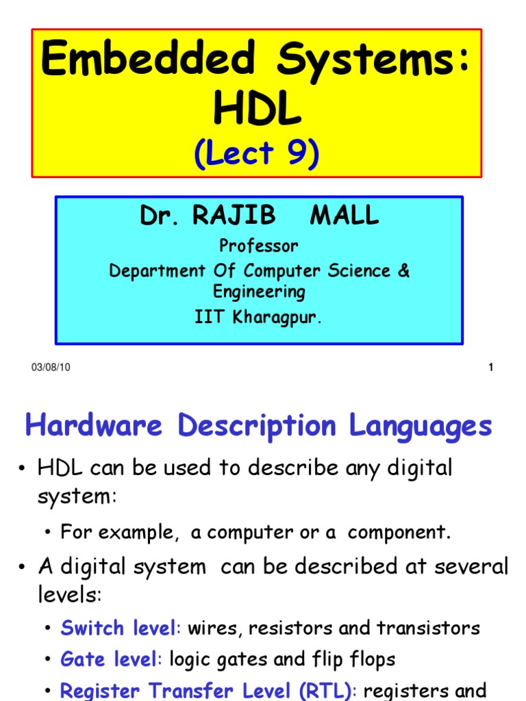 Verilog Introduction By Iit Kharagpur Profs Ppts Pdf Hardware Description Language Vhdl