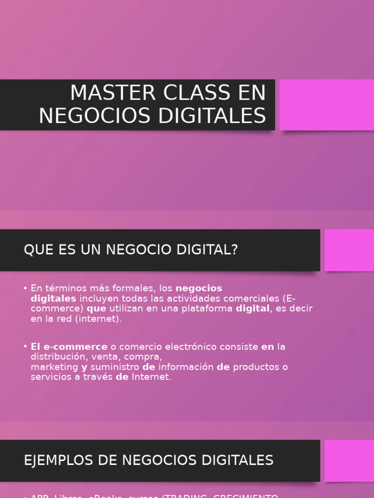 Master Class en Negocios Digitales | PDF | Comerciante (Finanzas ...
