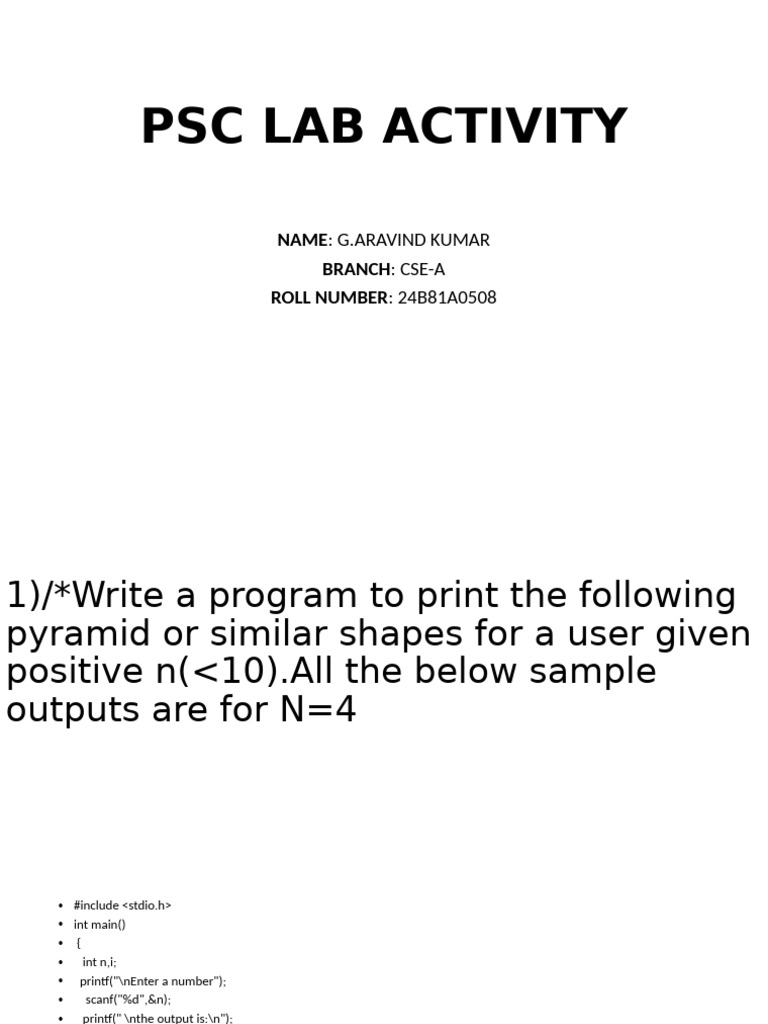 PSC Lab Activity | PDF