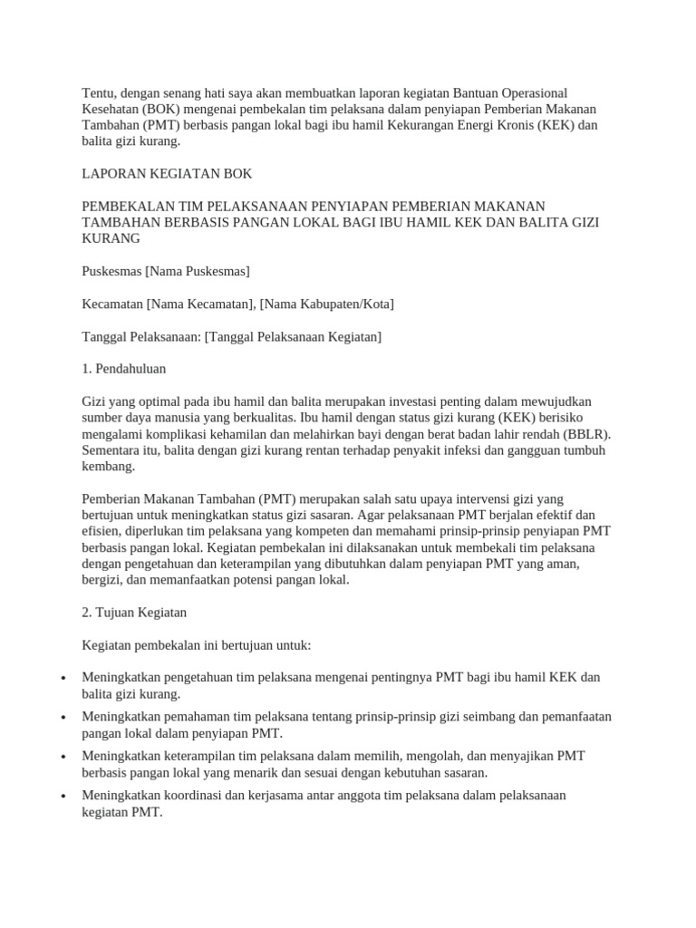 Pelatihan PMT LOkal | PDF