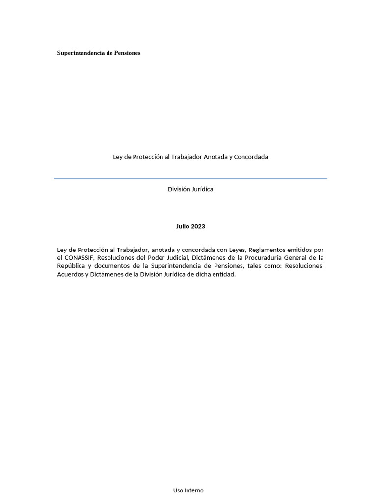 Ley de Protección Al Trabajador No. 7983 Anotada y Concordada PDF | PDF | Pensión | Derecho laboral