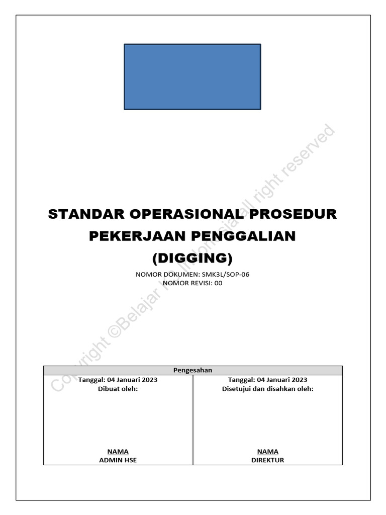 Sop Pekerjaan Penggalian | PDF