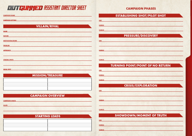 Outgunned - Assistant Director Sheet ENG - w38pz5 | PDF