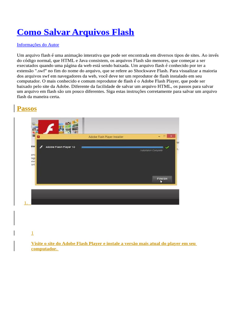 Como Salvar Arquivos Flash | PDF | Adobe Flash | Informática