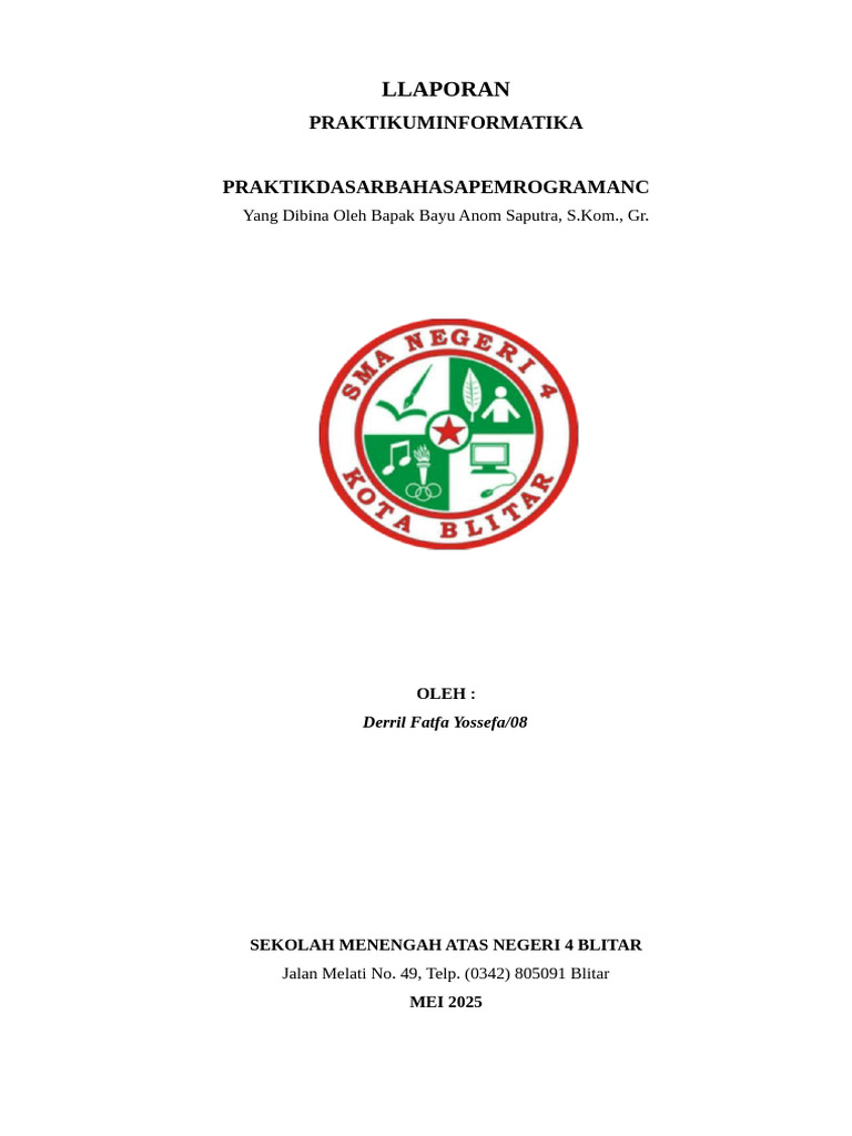 Format Laporan Pemrograman Bahasa C (1) (1) - 2 | PDF