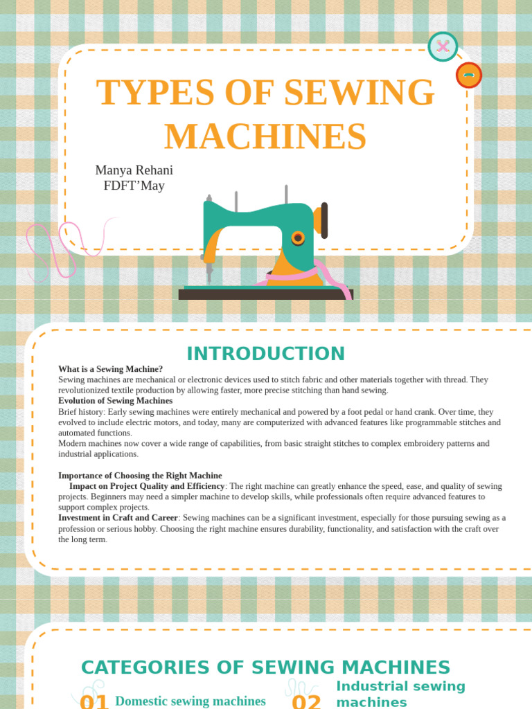 Types of Sewing Machines Explained | PDF | Sewing | Sewing Machine