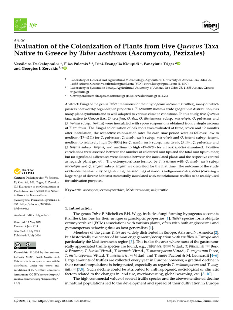 Daskalopoulos Et Al. 2024 - Evaluation of The Colonization of Plants ...