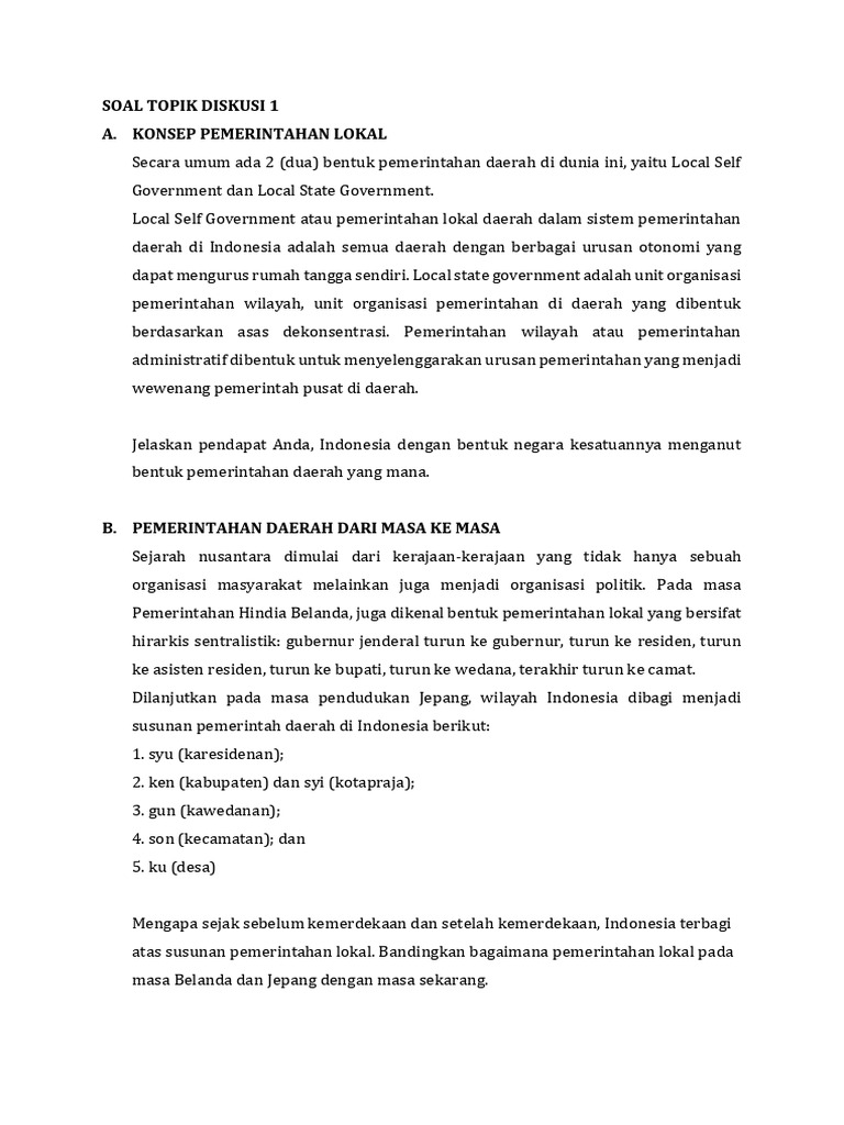 Soal Topik Diskusi 1 Otoda | PDF