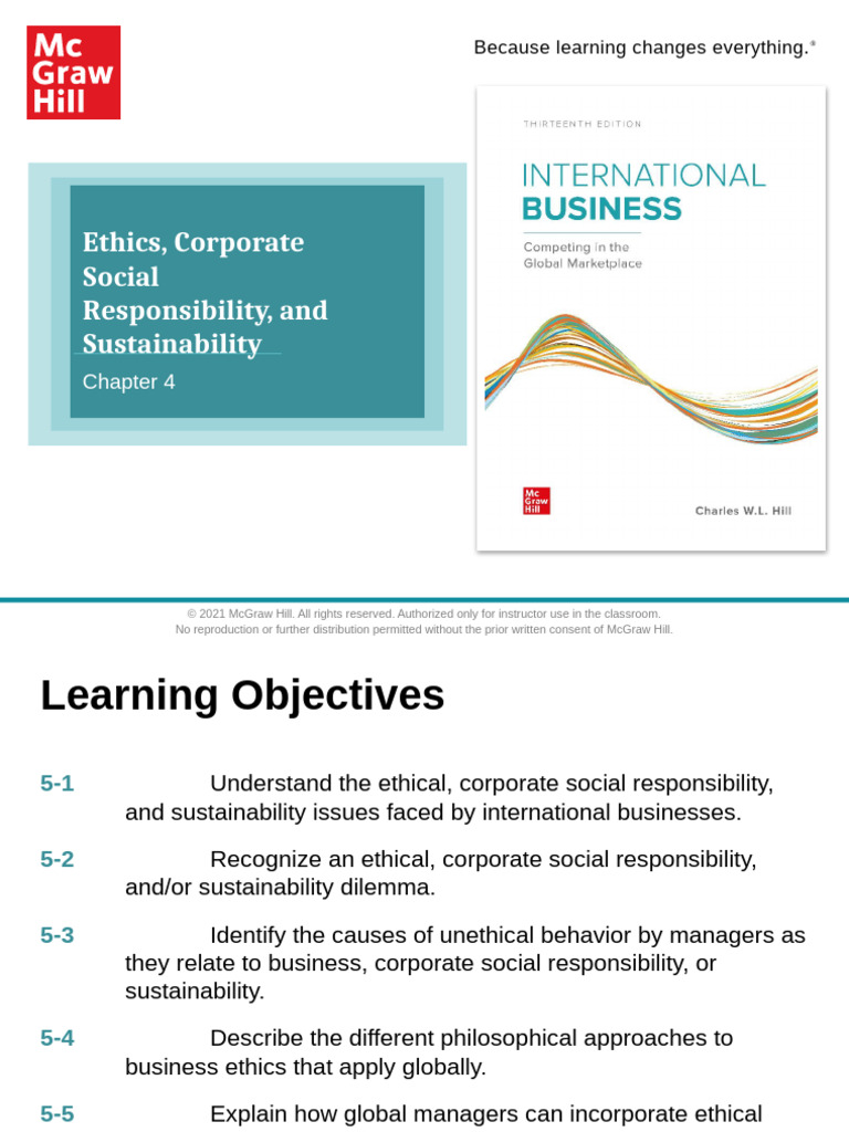 MSD21203 - Chapter 4 - Ethics in IB | PDF | Bribery | Business Ethics