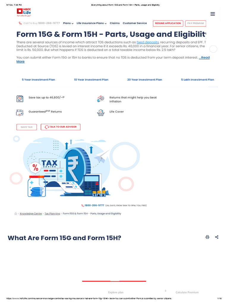Everything About Form 15G and Form 15H - Parts, Usage and Eligibility ...