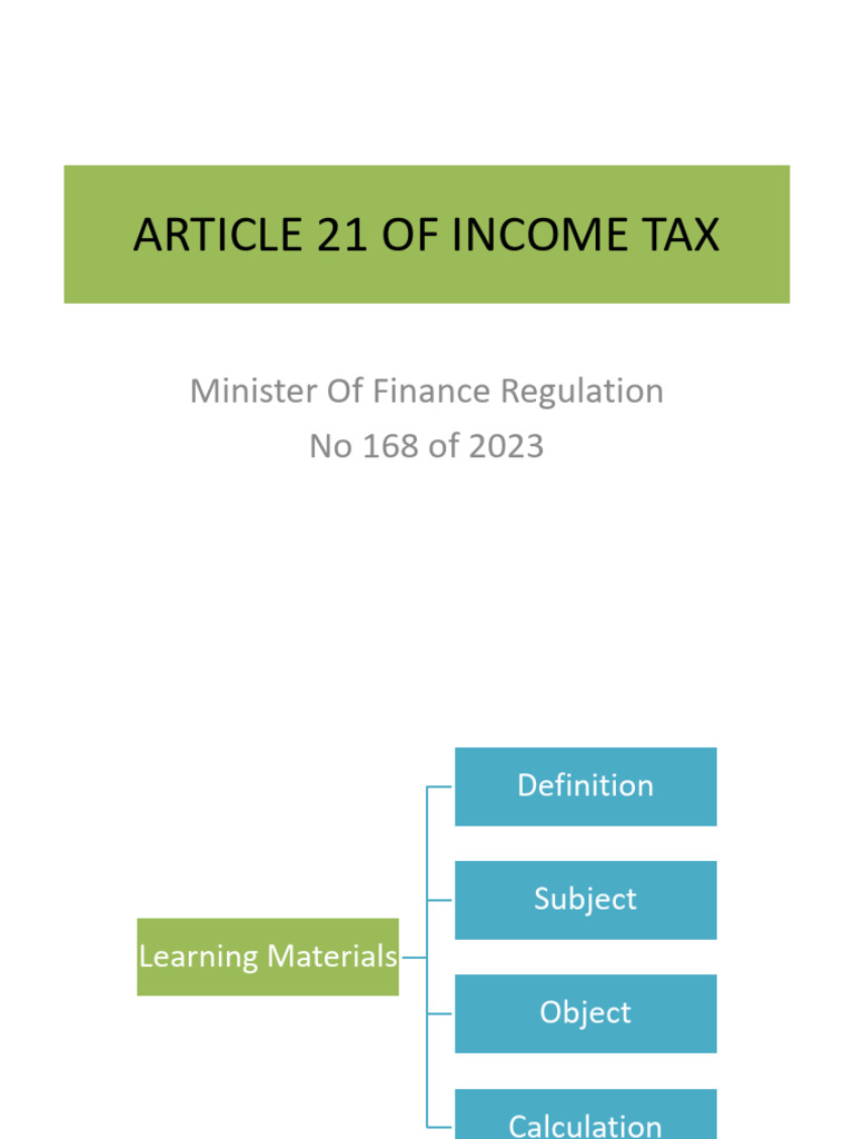 Overview of Income Tax Articles 21 & 26 | PDF | Income Tax | Taxes