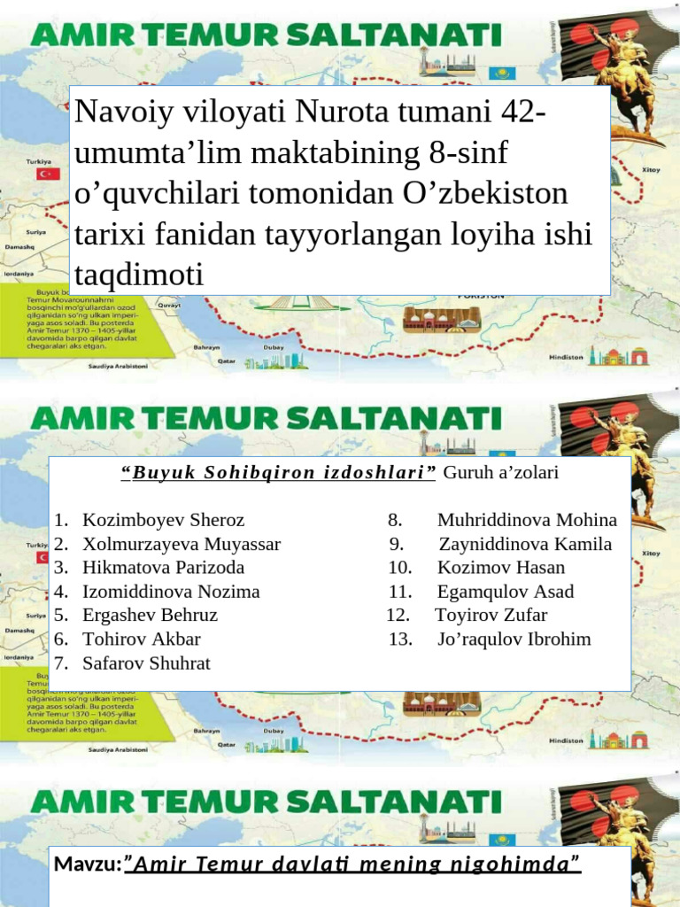 8-Sinf Tarix Slayd | PDF