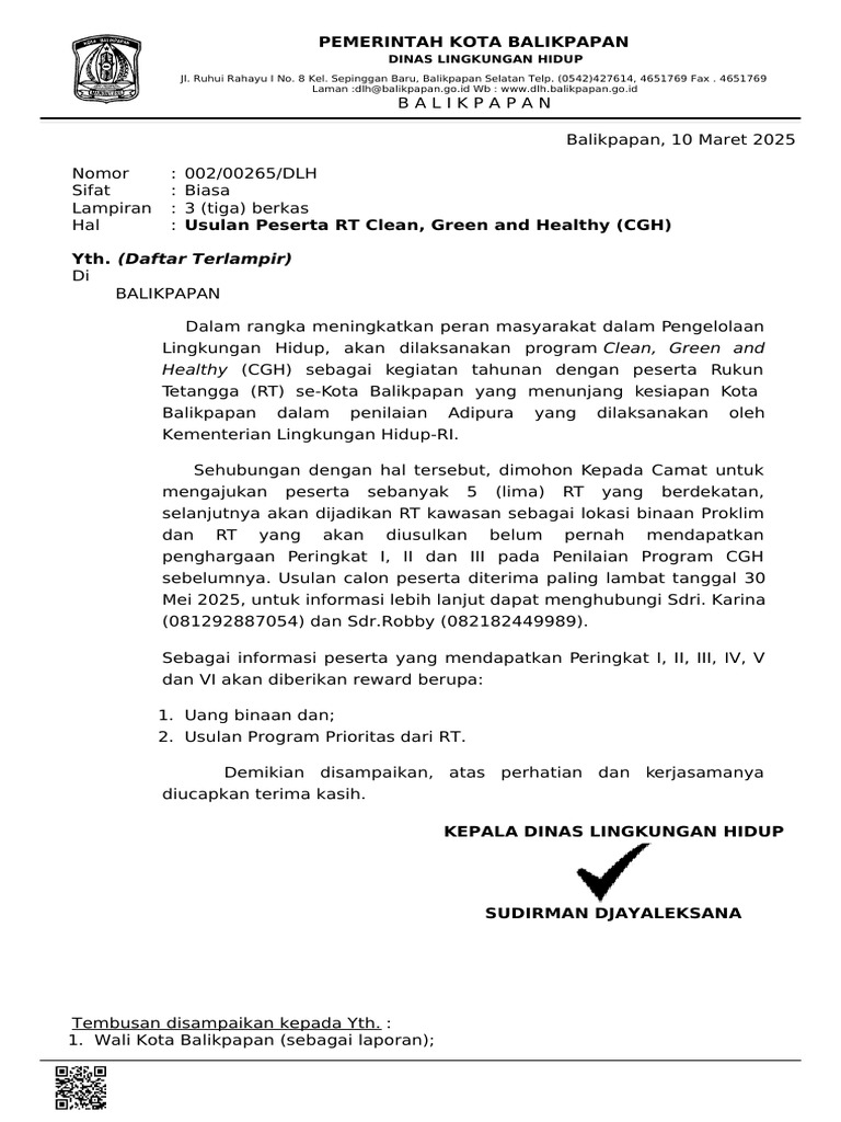 Surat CGH Camat | PDF