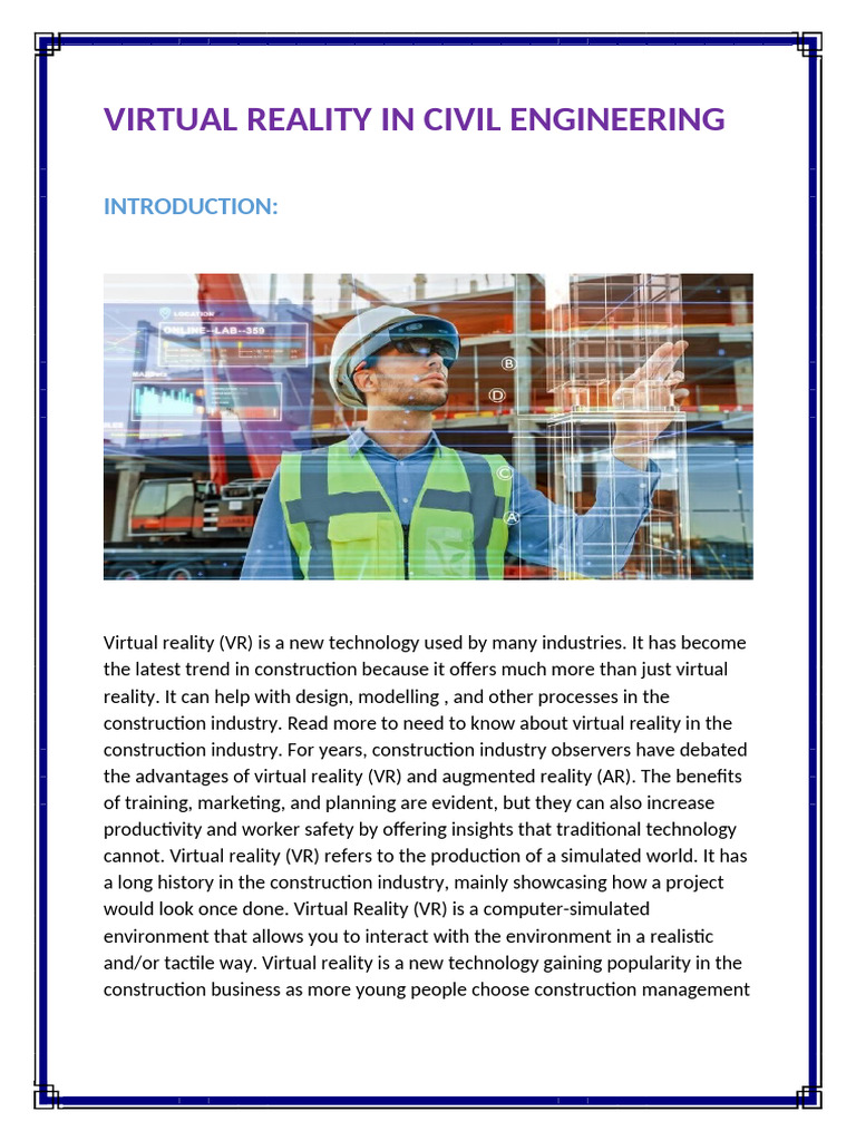 Virtual Reality in Civil Engineering | PDF | Augmented Reality ...